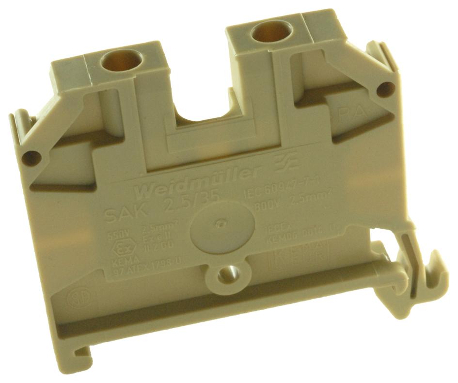 038046 SAK2.5/35 - Weidmuller - DIN Rail Mount Terminal Block, 2 ...