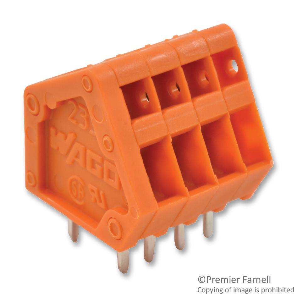 233-404 - Wago - Wire-To-Board Terminal Block, 2.54 mm, 4 Positions