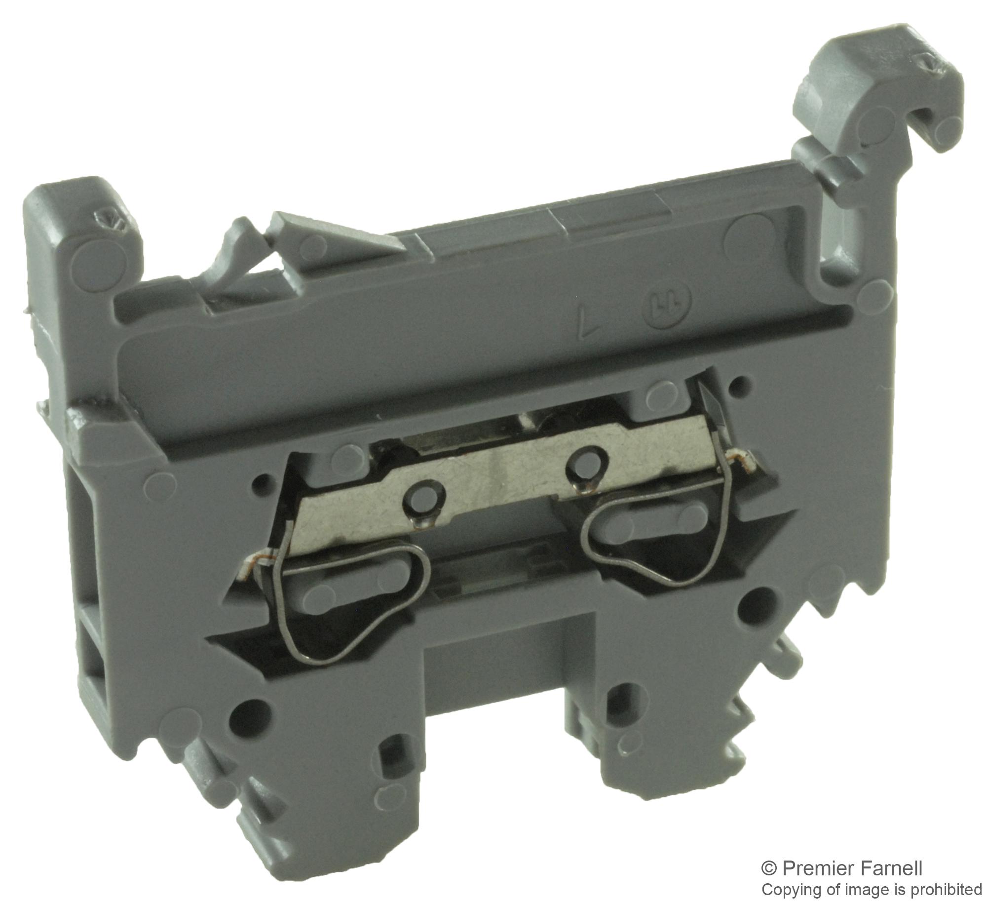 280-101 - Wago - DIN Rail Mount Terminal Block, Side entry wiring, 2 Positions