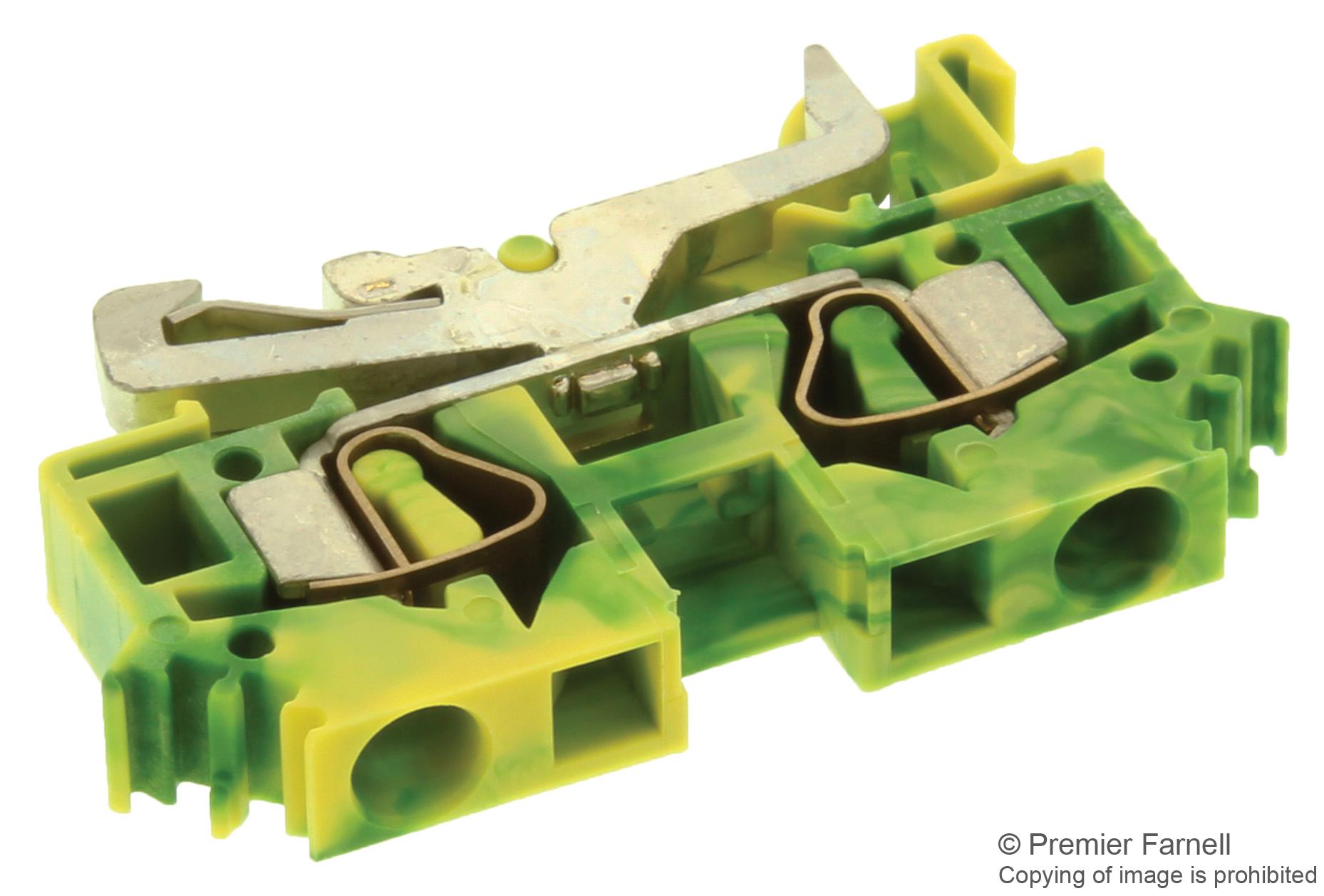 282-607 - Wago - DIN Rail Mount Terminal Block, 2 Positions, 24 AWG