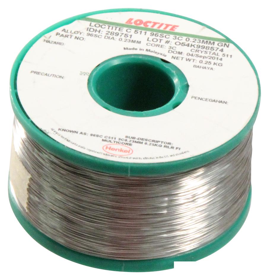C 511 96SC 3C 0.23MM GN 250G - Multicore / Loctite - Solder Wire, 95.5 ...
