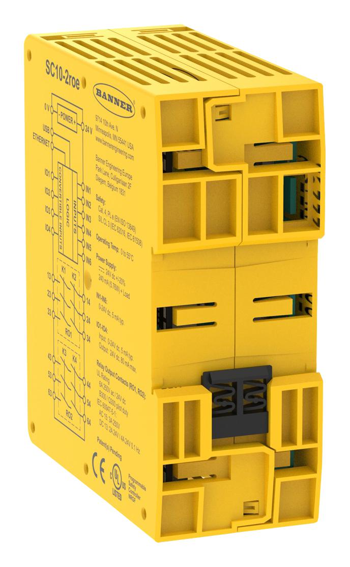 SC10-2ROE - Banner Engineering - Safety Relay Controller, 10 Inputs ...