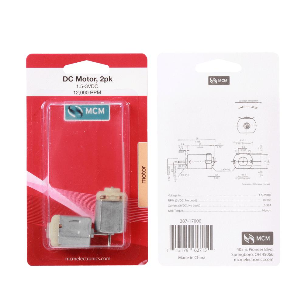 287-17000 - Mcm - DC Motor, 3 V, 12000 rpm