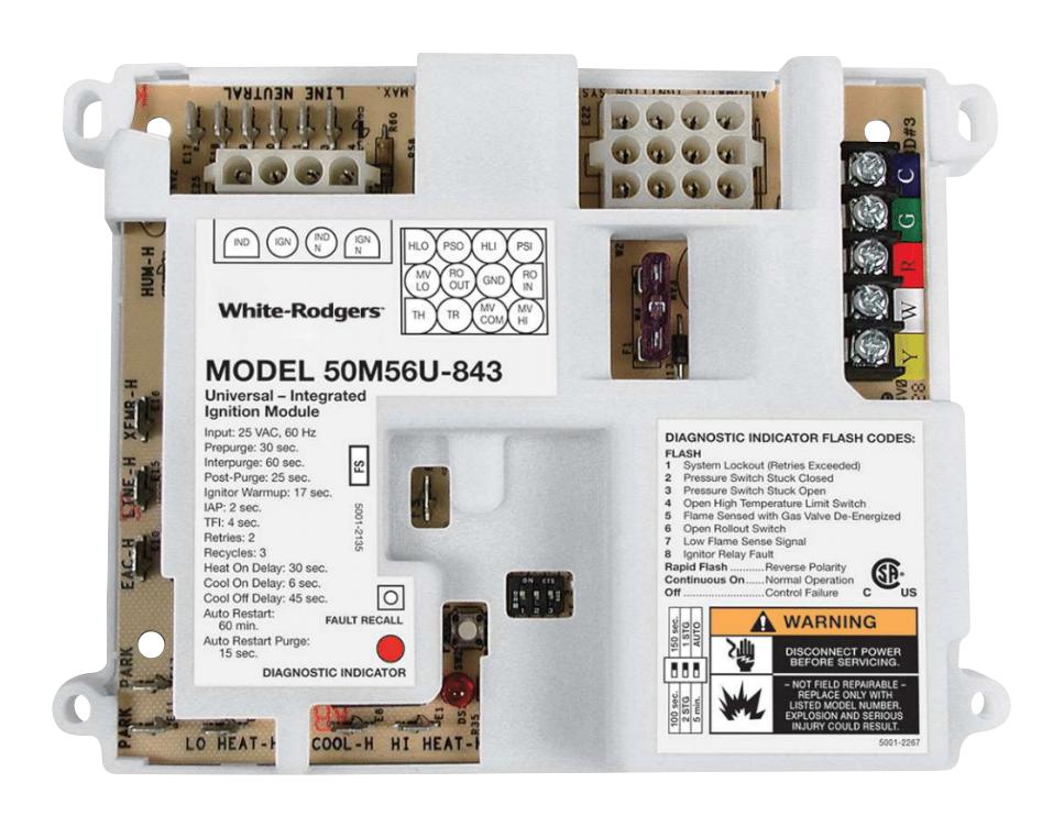 50M56U-843 - White Rodgers - Furnace Control Kit, HSI Integrated, Universal