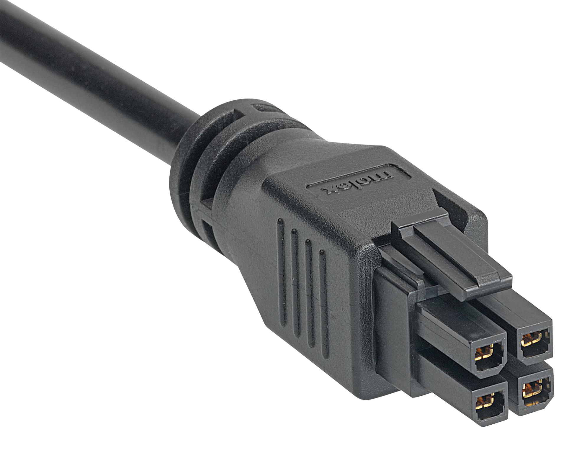 245136-0420 - Molex - Cable Assembly, Mega-Fit Receptacle to Mega-Fit Receptacle, 4 Positions