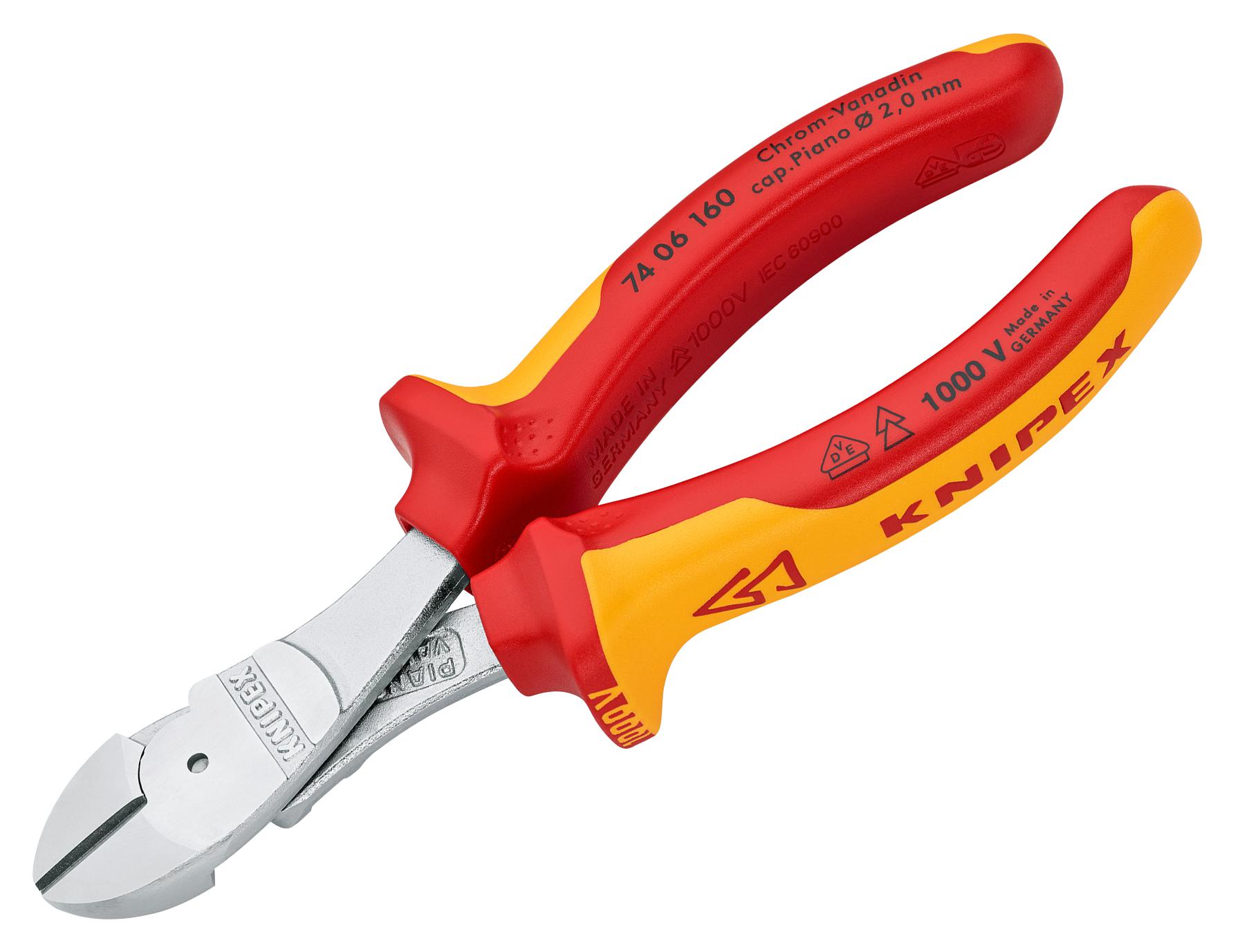 74 06 160 - Knipex - Cable Cutter, 3.4 mm, 160 mm