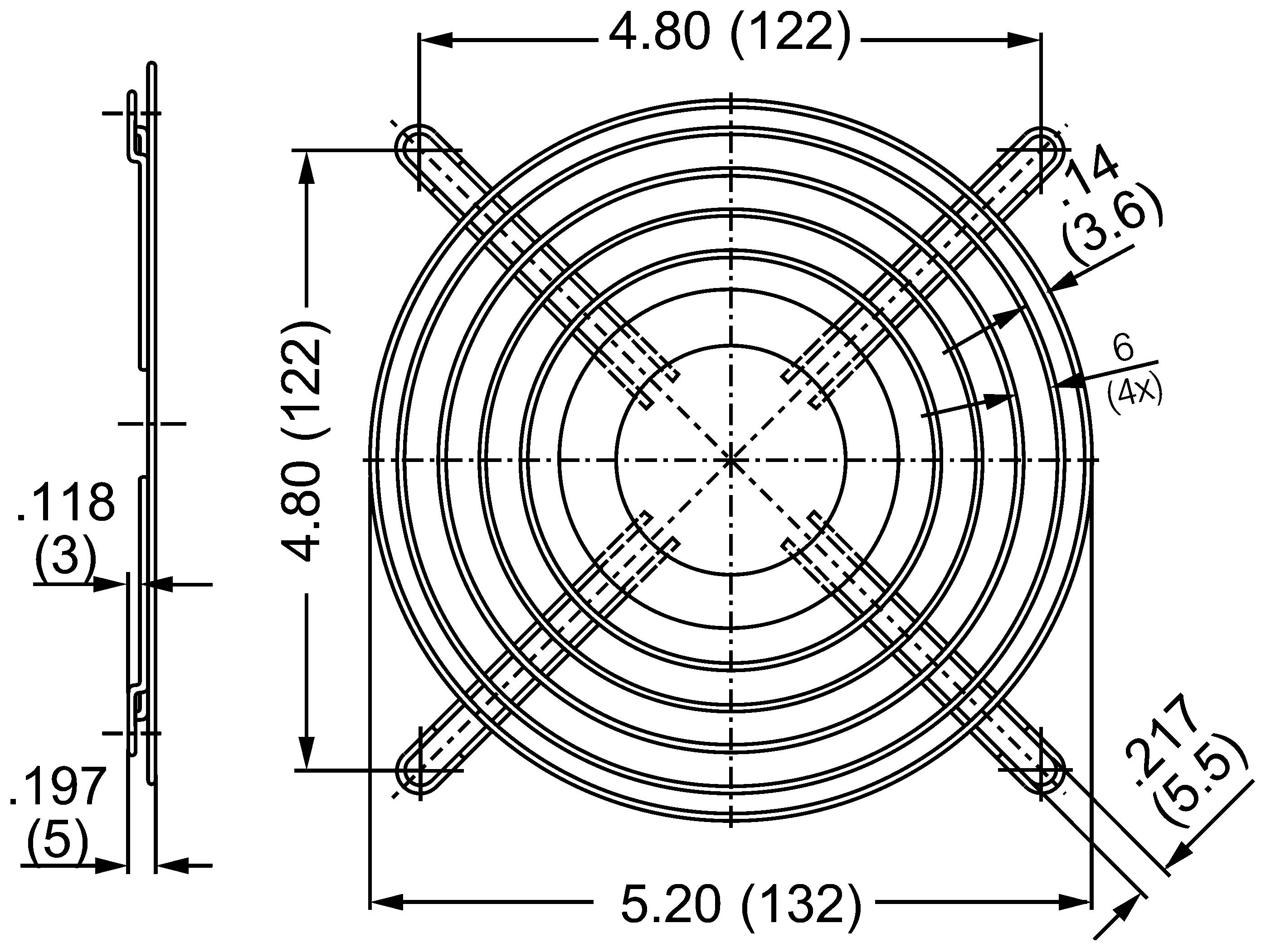 LZ25 - Ebm-papst - Fan Finger Guard, Grille, Steel - Wire Form