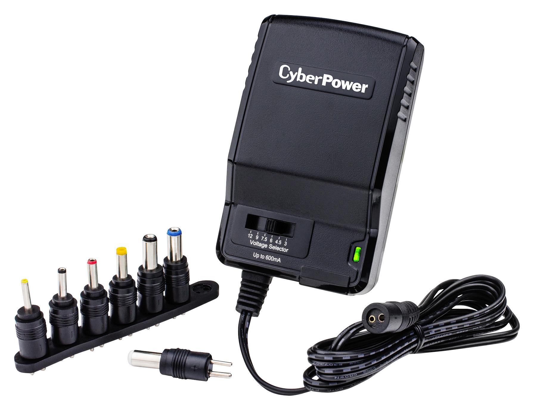 CPUAC600 - Cyber Power Systems - AC/DC Power Supply, 7 Adapter Tip, 1 ...