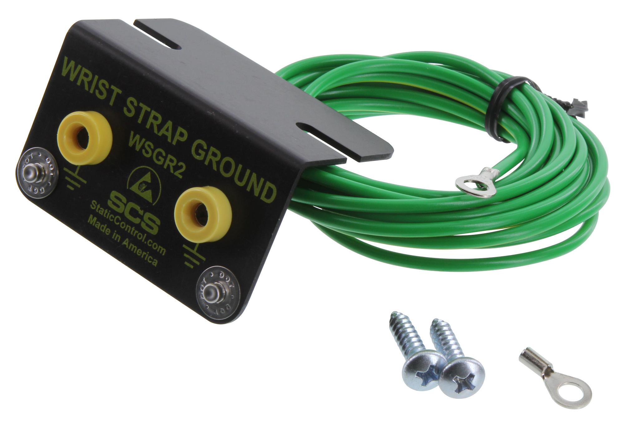 WSGR2 - Scs - ESD Grounding Cord, Black/Yellow, 10ft