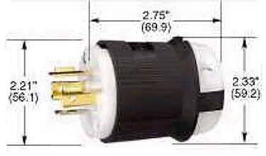HBL2420 - Hubbell Wiring Devices - Power Entry Connector, 3P4W, L15-20