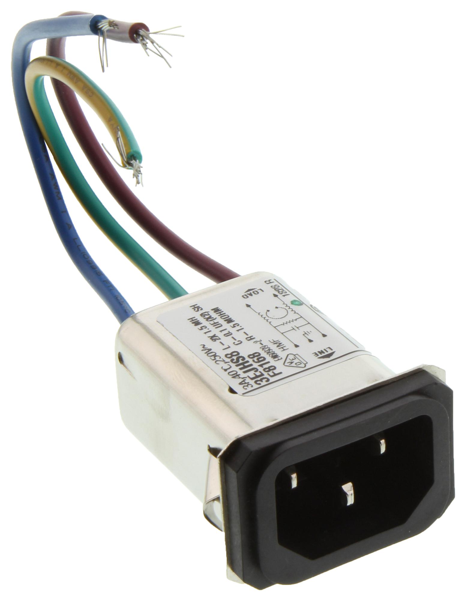 3EJHS8 - Corcom - Te Connectivity - Filtered IEC Power Entry Module ...