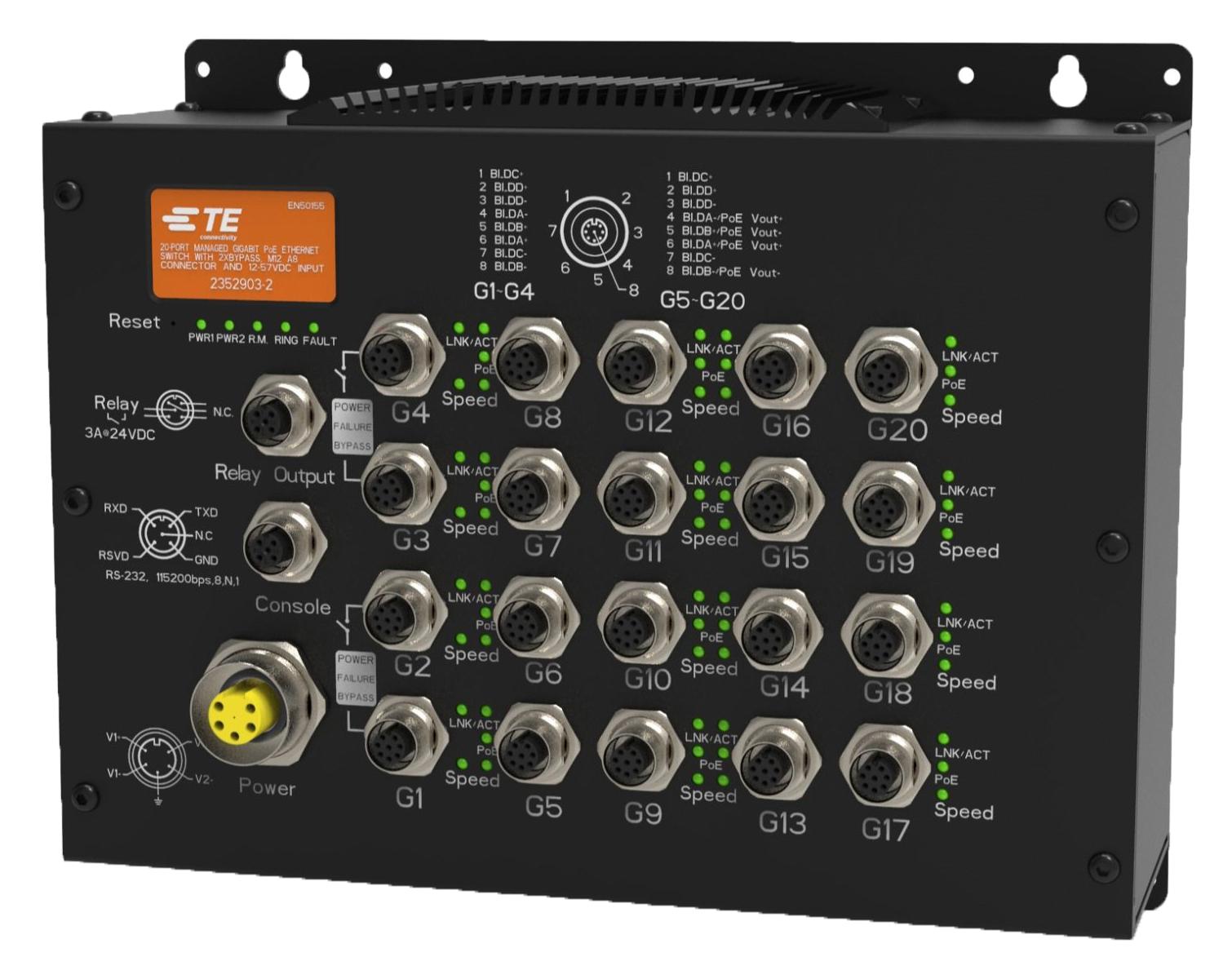 2352903-2 - Te Connectivity - Switch, 20 Ports, Industrial