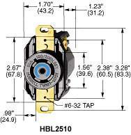 HBL2510 - Hubbell Wiring Devices - Power Entry Connector, Power Entry, 20 A