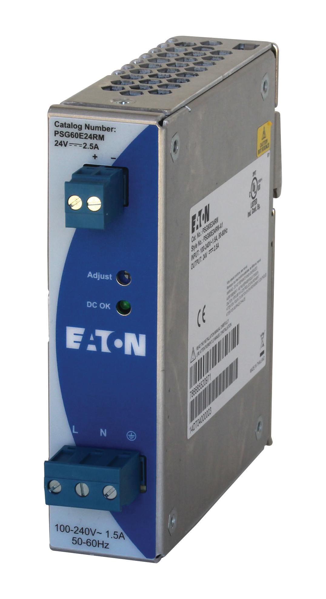 PSG60E24RM - Eaton - AC/DC DIN Rail Power Supply (PSU), Single Phase, 1 ...