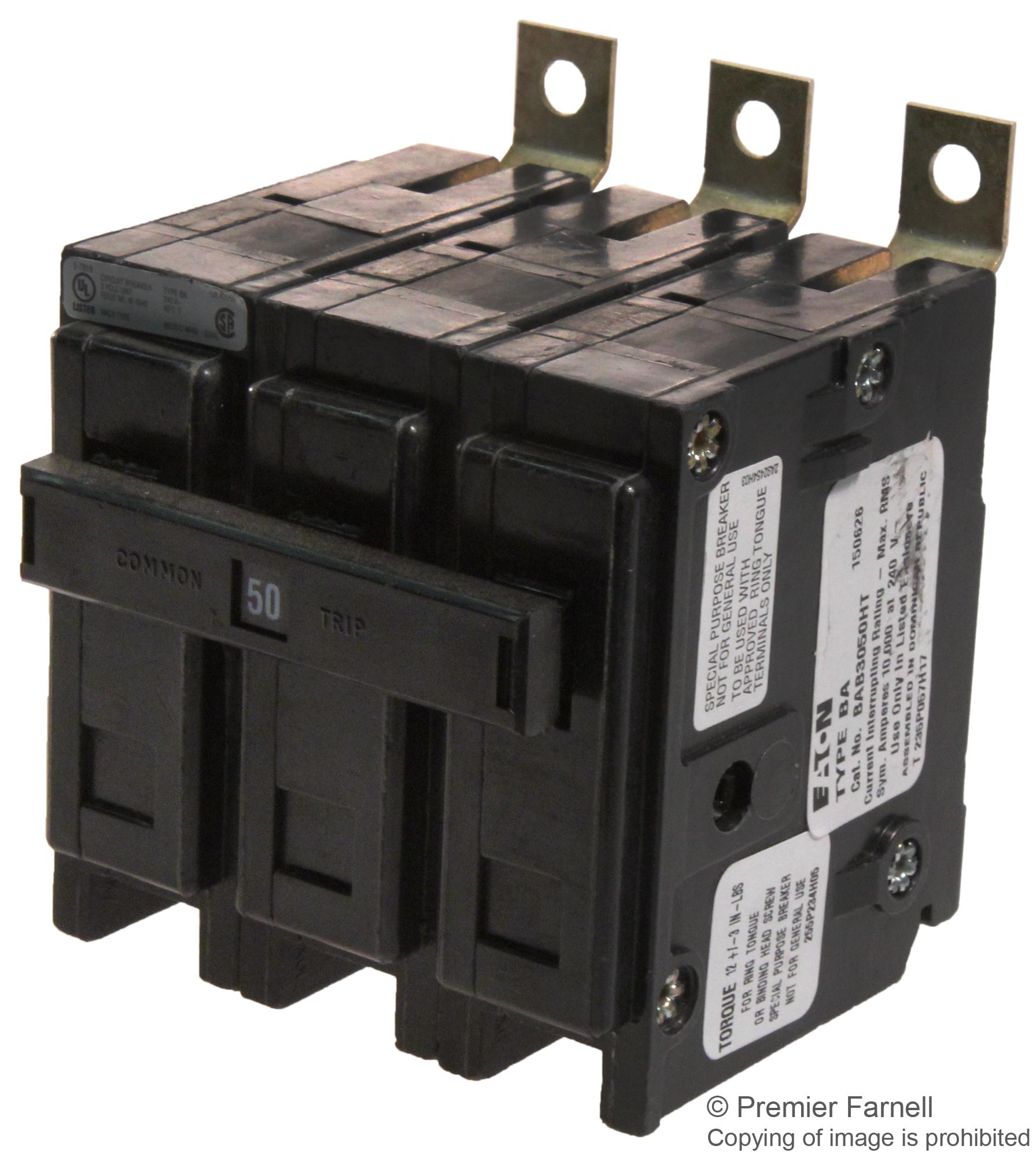 BAB3050HT - Eaton Cutler Hammer - Thermal Magnetic Circuit Breaker, BAB ...