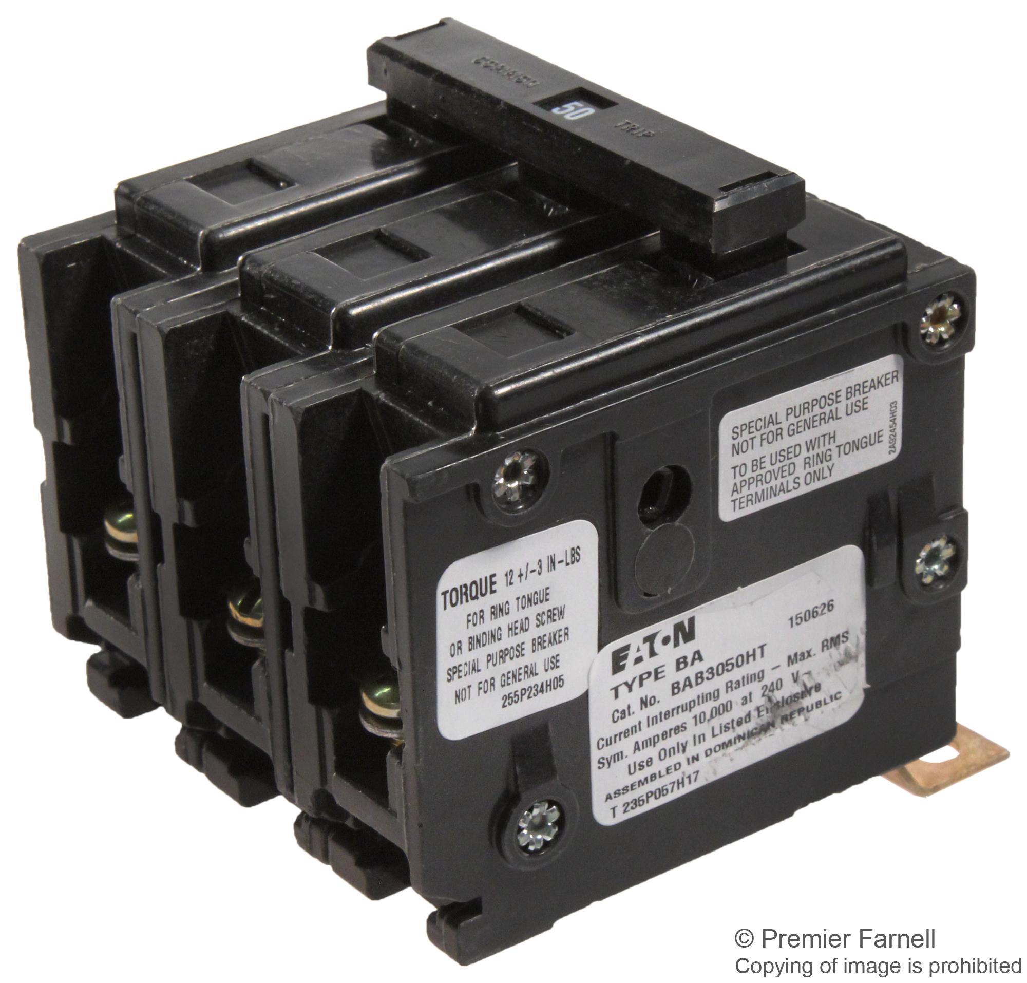 BAB3050HT - Eaton Cutler Hammer - Thermal Magnetic Circuit Breaker, BAB ...