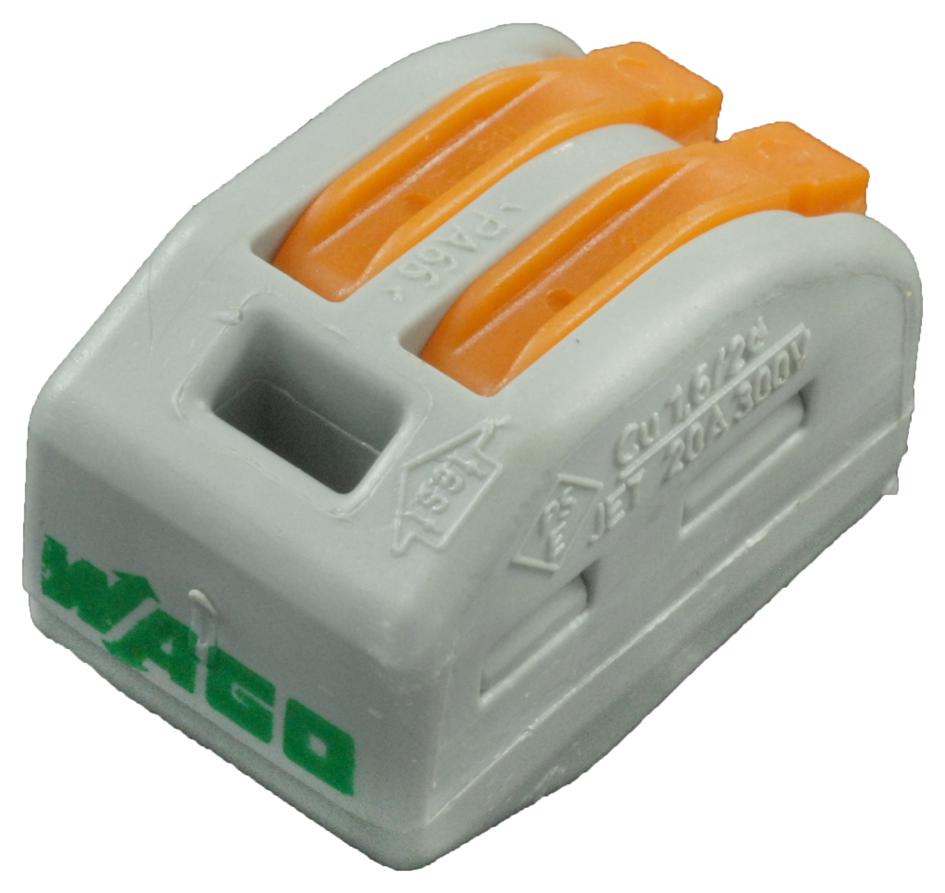 222-412 - Wago - Pluggable Terminal Block, Grey, 2 Positions