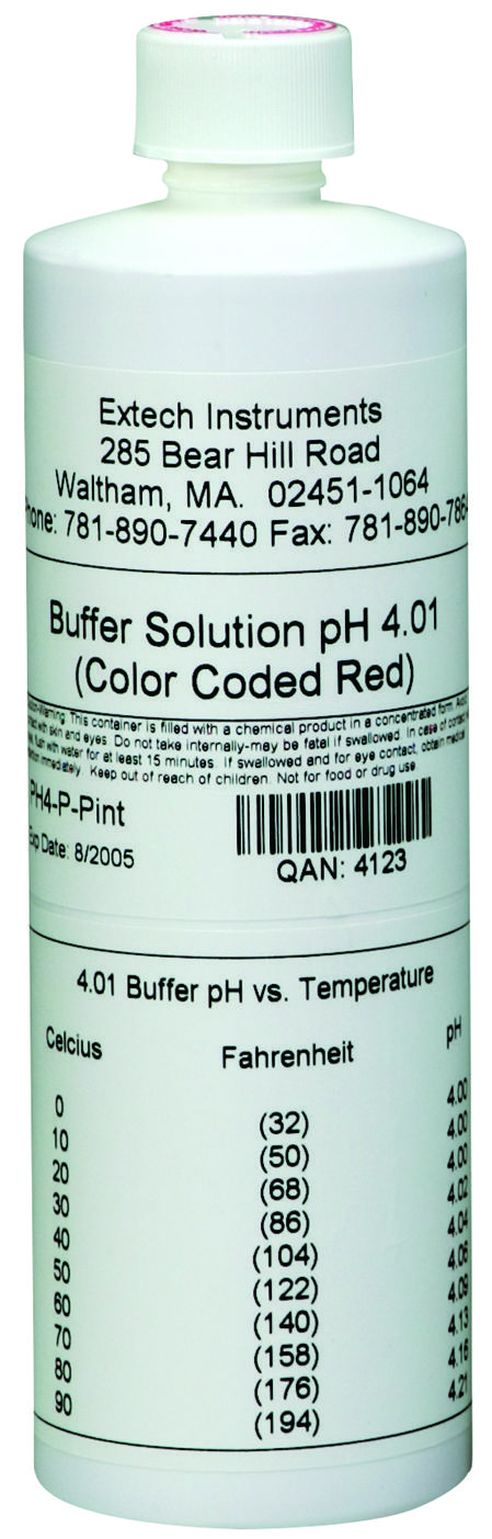 PH4-P - Extech Instruments - pH4 Buffer Solution, Bottle, 2 Pint