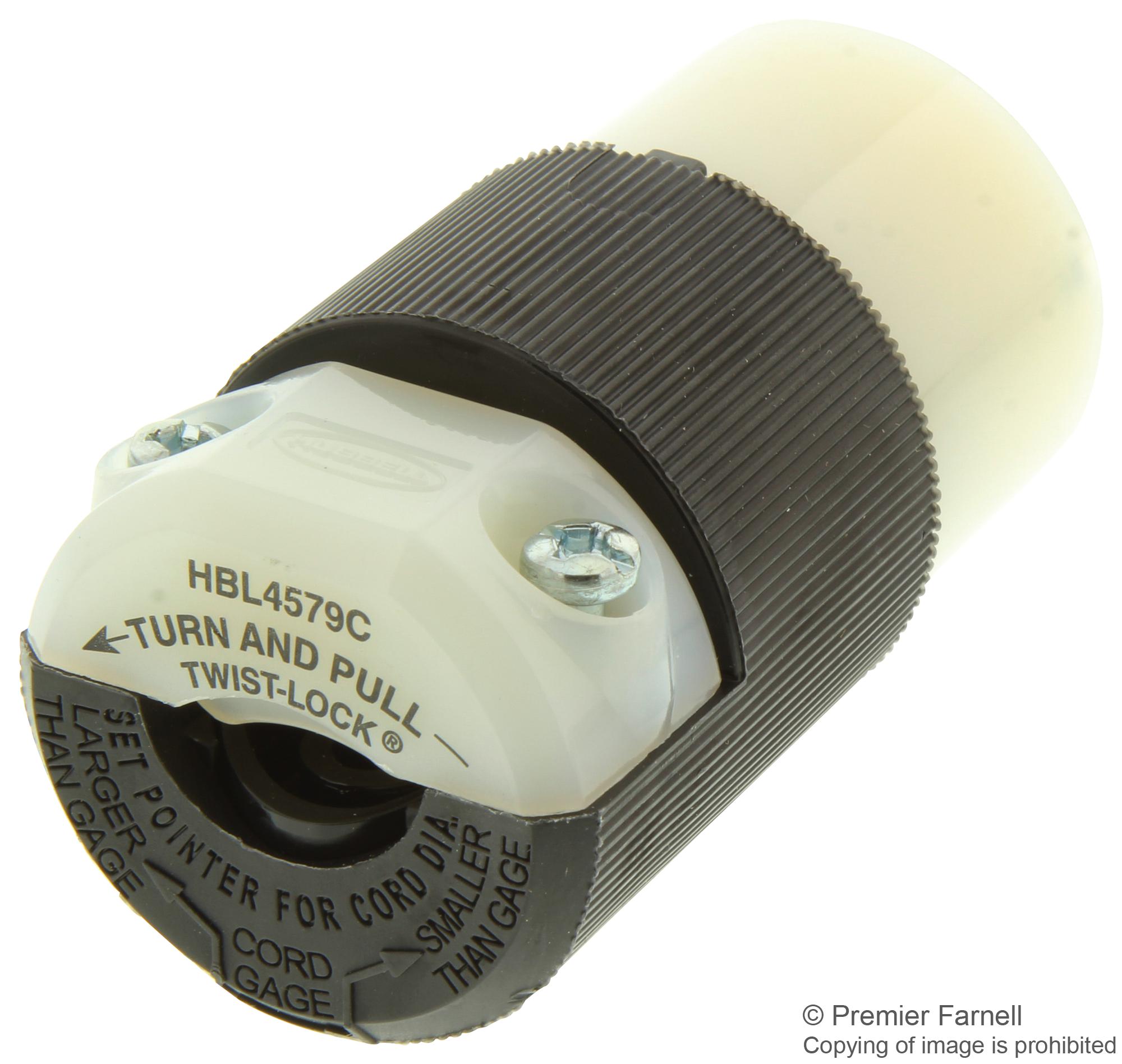 HBL4579C - Hubbell Wiring Devices - Connector Backshell, 2P3W, L6-15