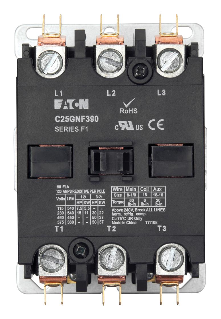 C25GNF390A - Eaton Cutler Hammer - Contactor, 90 A, DIN Rail