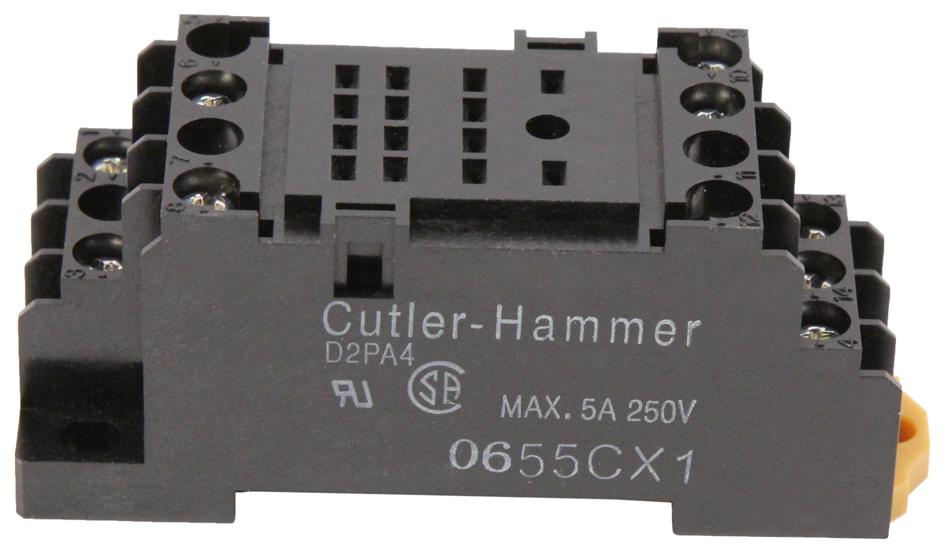 D2PA4 - Eaton Cutler Hammer - Relay Socket, DIN Rail, Screw