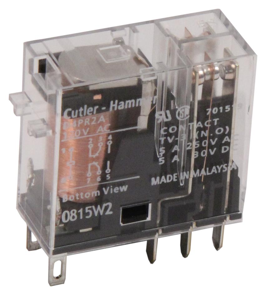 D4PR2A - Eaton Cutler Hammer - Power Relay, DPDT, 120 VAC