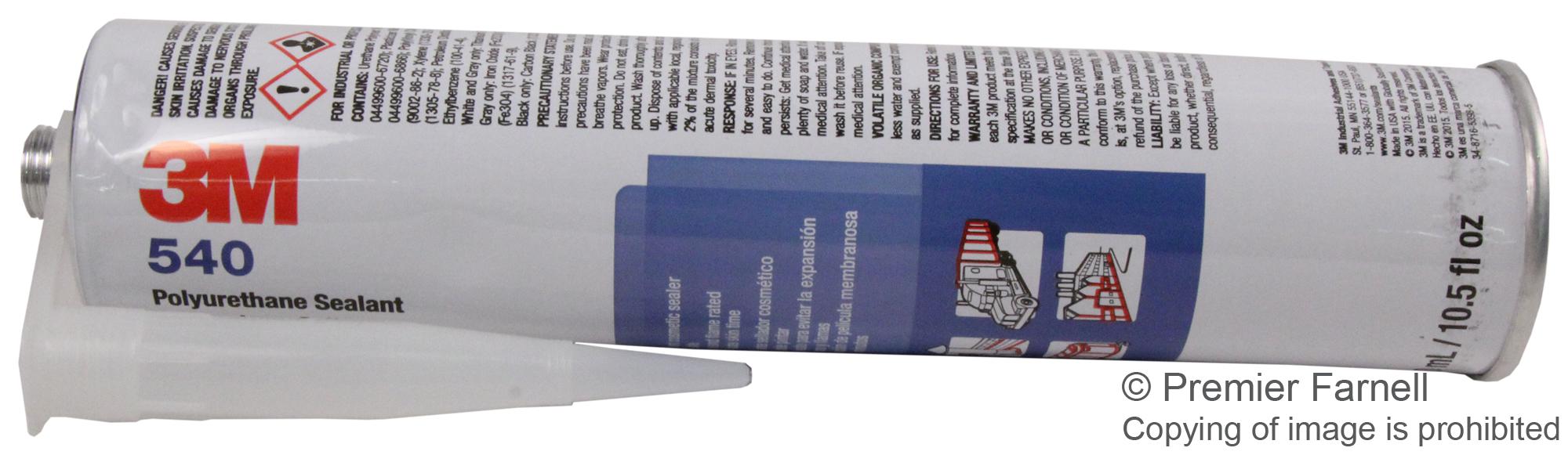 540-BLACK-10.5OZ - 3m - Sealant, 1 Component, No Mix