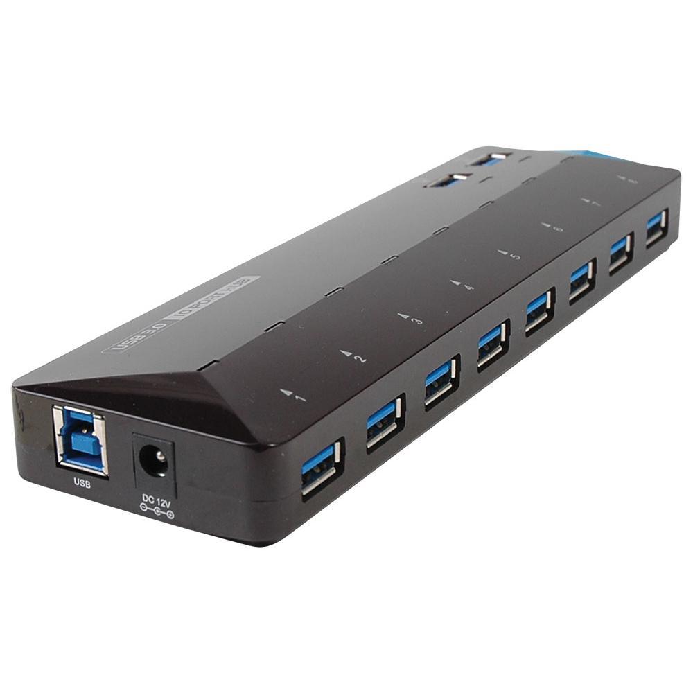 83-16643 - Stellar Labs Computer Plus - 10 Port USB 3.0 Hub with 2 ...