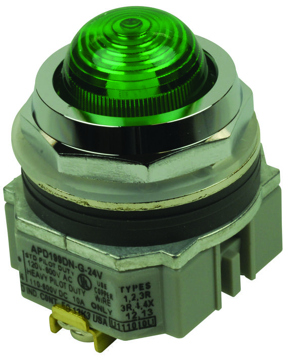 APD1QH2DNUG - Idec - LED Panel Mount Indicator, Green, 120 VAC
