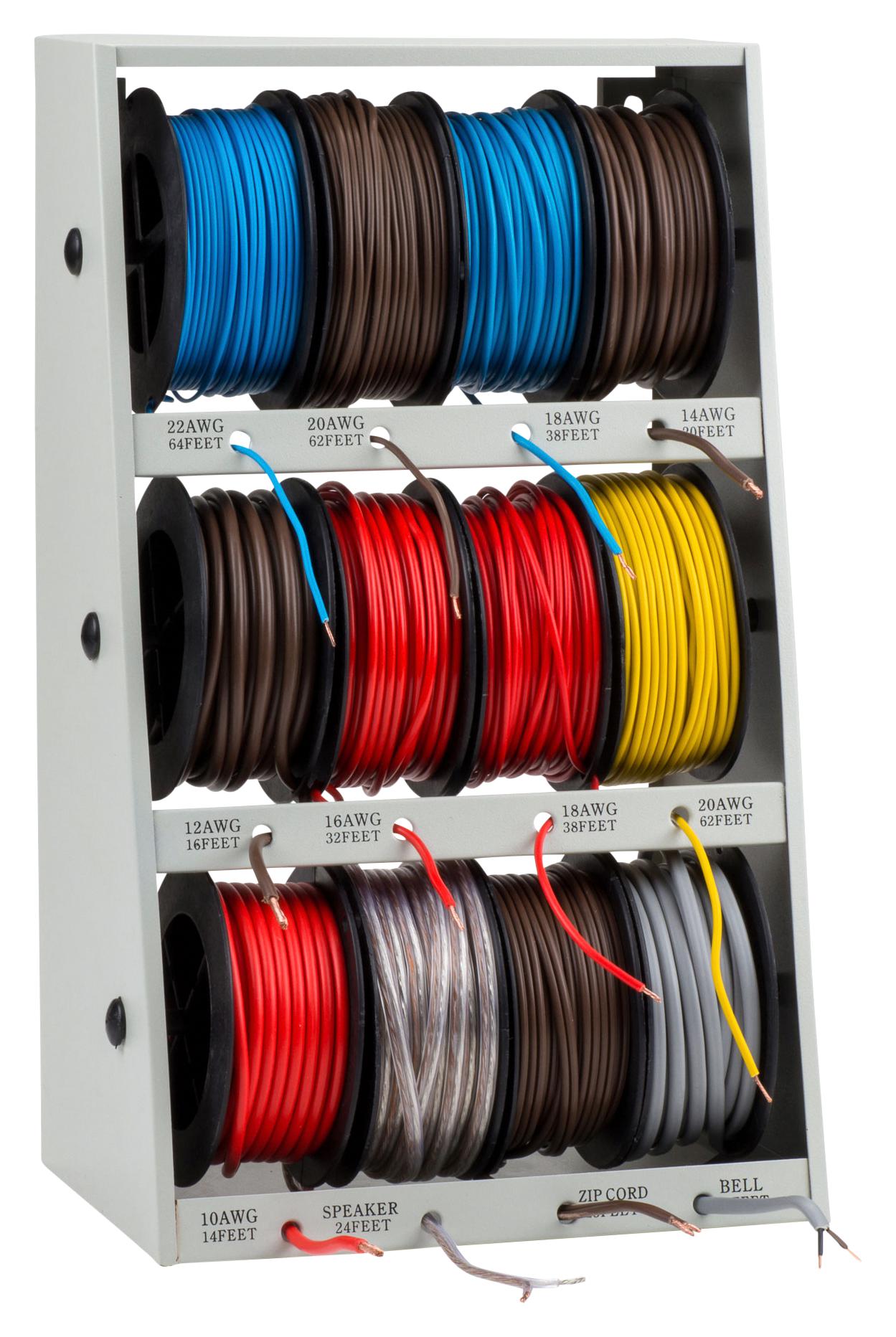 43111 - Grip On Tools - 12-Spool Automotive Wire Assortment with Steel Rack