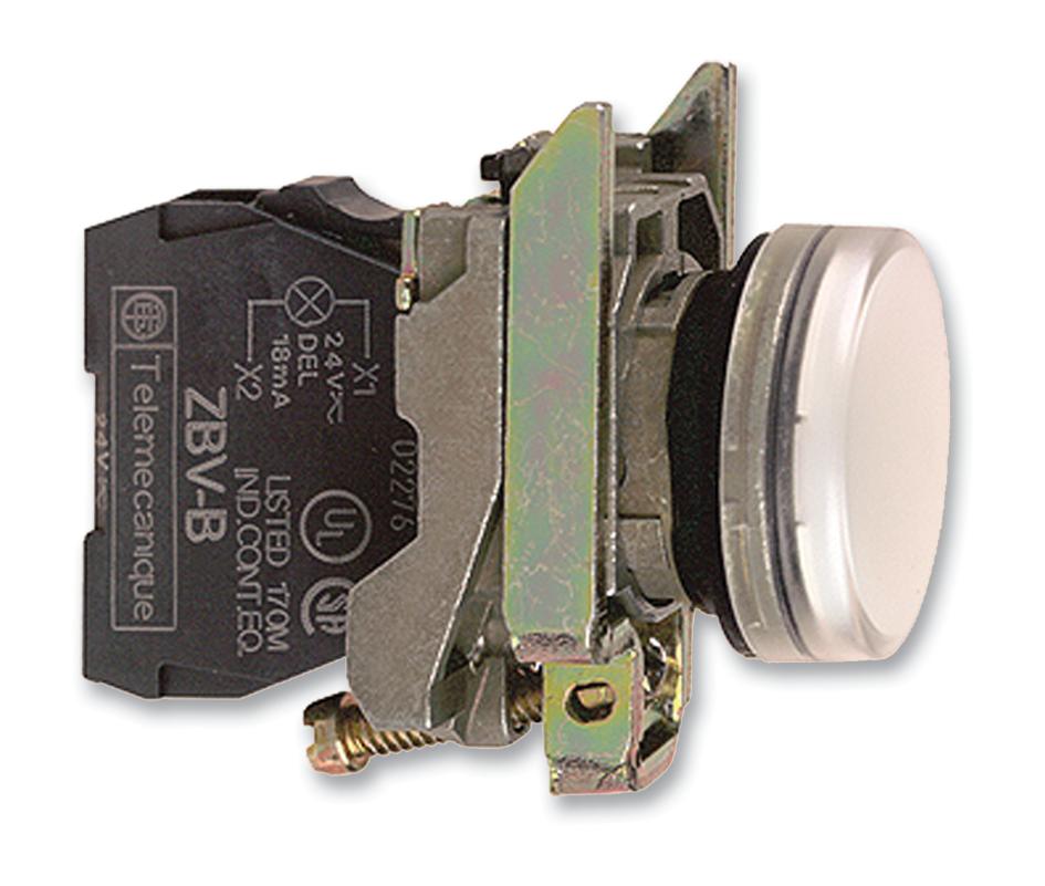 XB4BVG1 - Schneider Electric - LED Panel Mount Indicator, White, 120 VAC