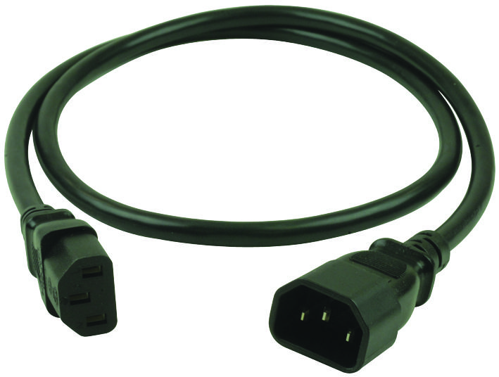 Mains Power Cord, SJT H05VV-F, 18AWG, IEC 60320 C14 to IEC 60320 C13, 1 ...