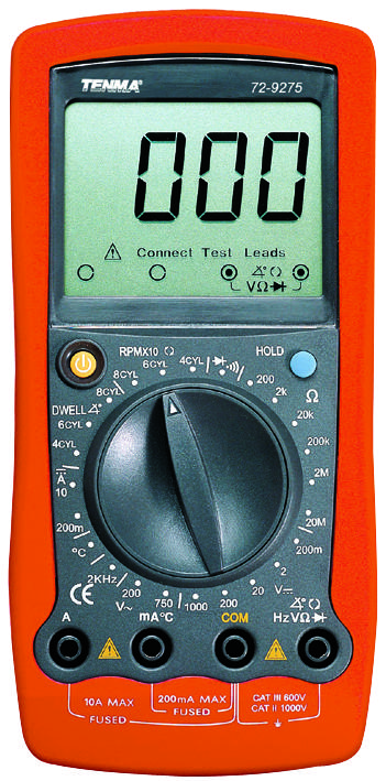 72-9275 - Tenma - Automotive Digital Multimeter, 1999 Count, Average