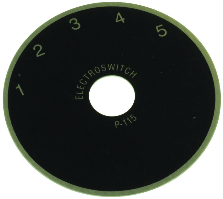 P115 - Electroswitch - Dial Plate, 1.87" Diameter, 1 To 5