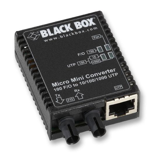 LMC402A - Black Box - Mini Media Converter, 10/100/1000Mbps Copper to ...
