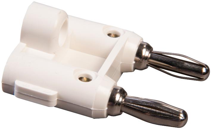 MDP-9 - Pomona - Stackable Double Banana Plug with Cable Guide, White
