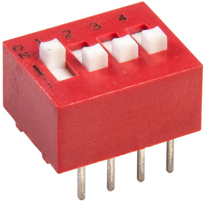 78B04ST - Grayhill - DIP / SIP Switch, Raised Slide, 4 Circuits