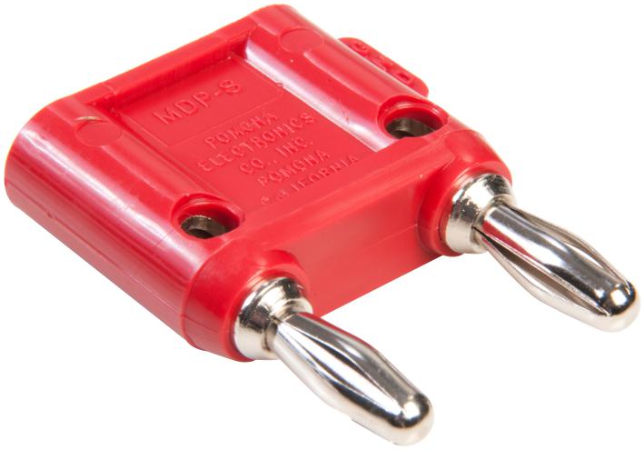 MDP-S-2 - Pomona - Double Banana Plug with Shorting Bar Stackable, Red