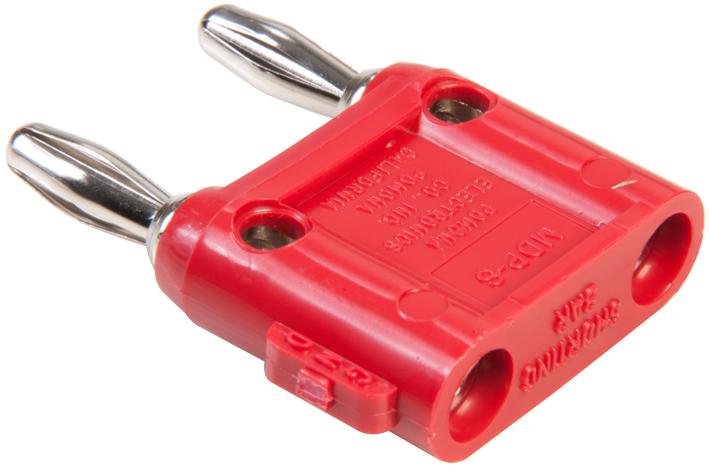 MDP-S-2 - Pomona - Double Banana Plug with Shorting Bar Stackable, Red