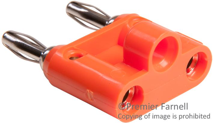 MDP-3 - Pomona - Stackable Double Banana Plug with Cable Guide, Orange