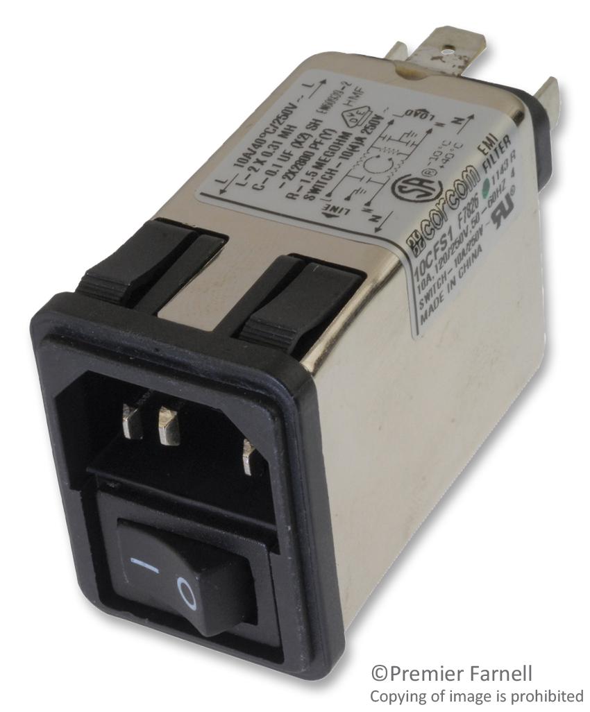 10CFS1 - Corcom - Te Connectivity - Filtered IEC Power Entry Module ...