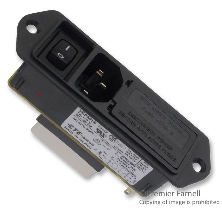 5EFM1S - Corcom - Te Connectivity - Filtered IEC Power Entry Module ...