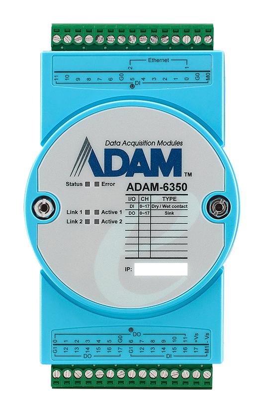 ADAM-6350 - Advantech - Digital Input/Output Module, 18 Channel, IoT OPC UA Ethernet I/O