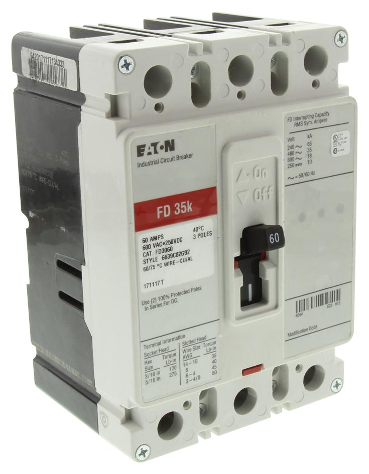 FD3060 - Eaton Cutler Hammer - Thermal Magnetic Circuit Breaker, C ...