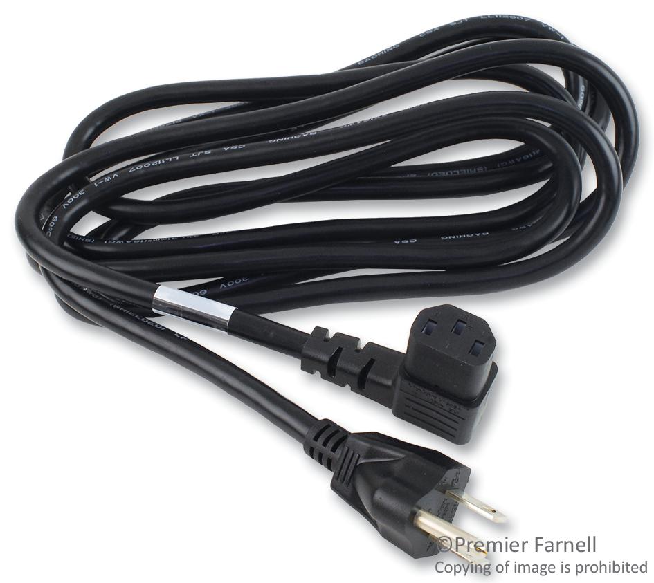 17609 - Volex - Mains Power Cord, Shielded, IEC 60320 C13 Right Angle
