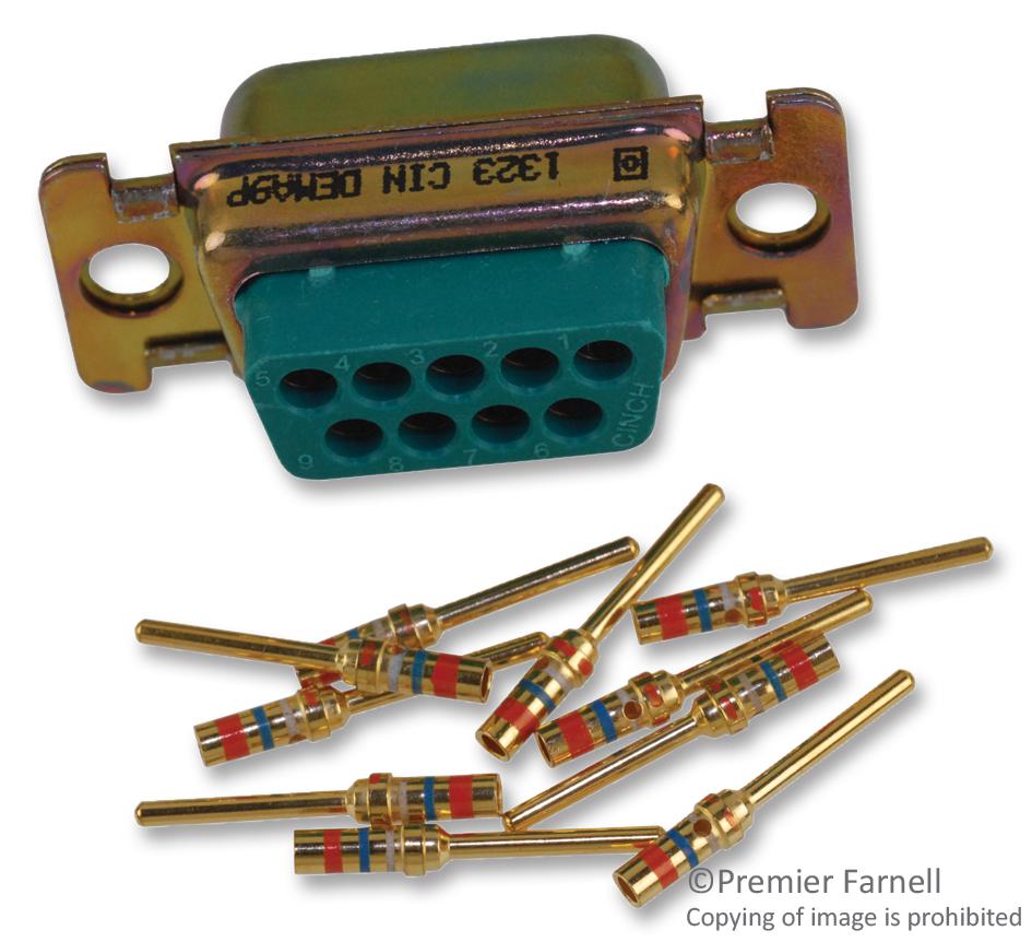 DEMA-9P - Cinch Connectivity Solutions - D Sub Connector, DB9, 9 Contacts