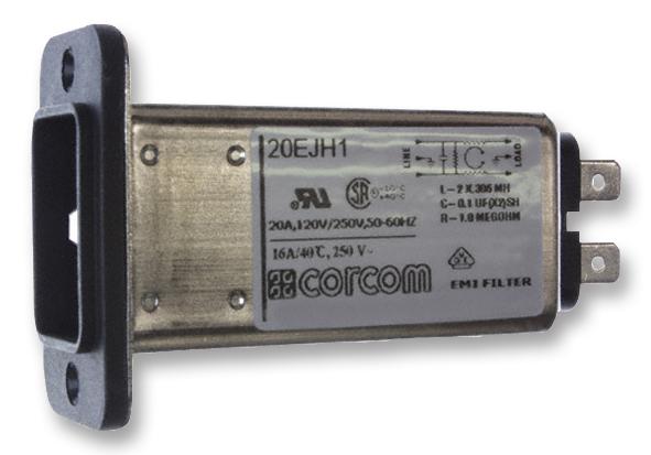 20EJH1 - Corcom - Te Connectivity - Filtered IEC Power Entry Module ...