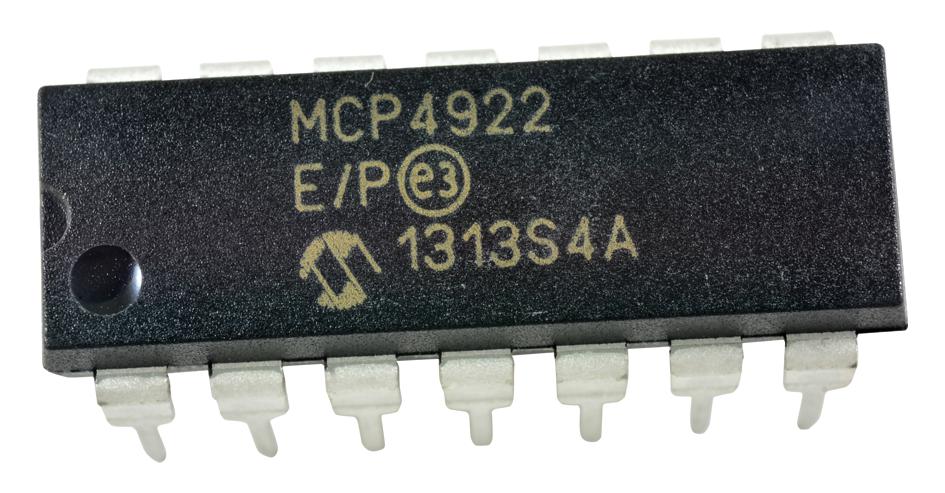 MCP4922-E/P - Microchip - Digital to Analog Converter, 12 bit, Serial