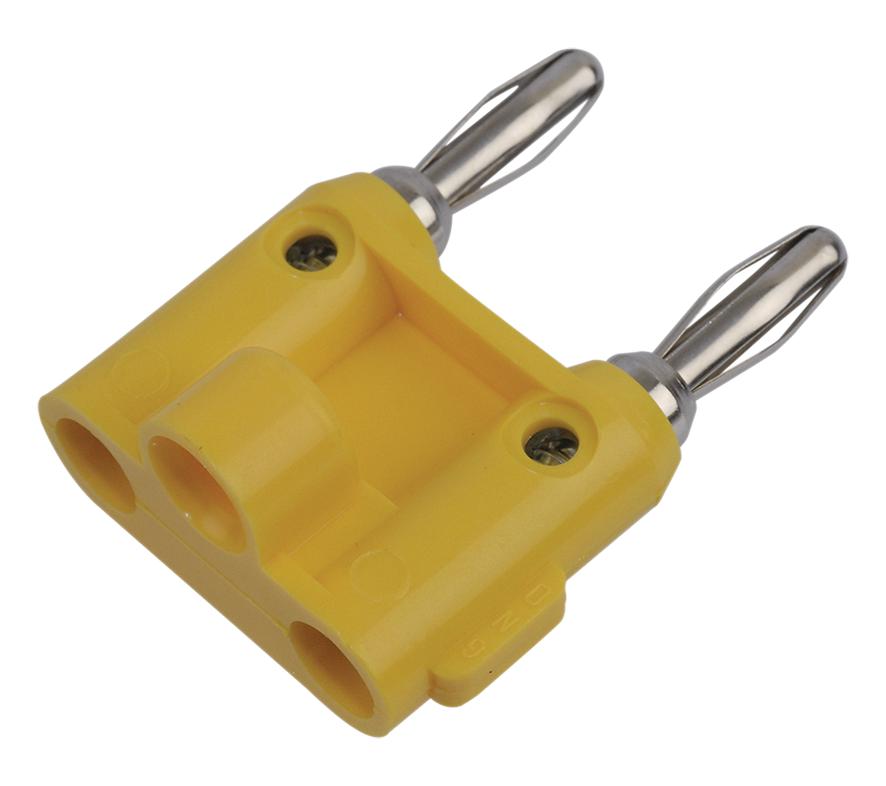 MDP-4 - Pomona - Stackable Double Banana Plug with Cable Guide, Yellow