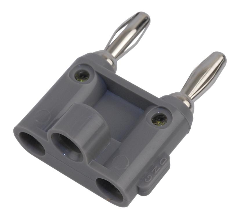 MDP-8 - Pomona - Stackable Double Banana Plug with Cable Guide, Grey